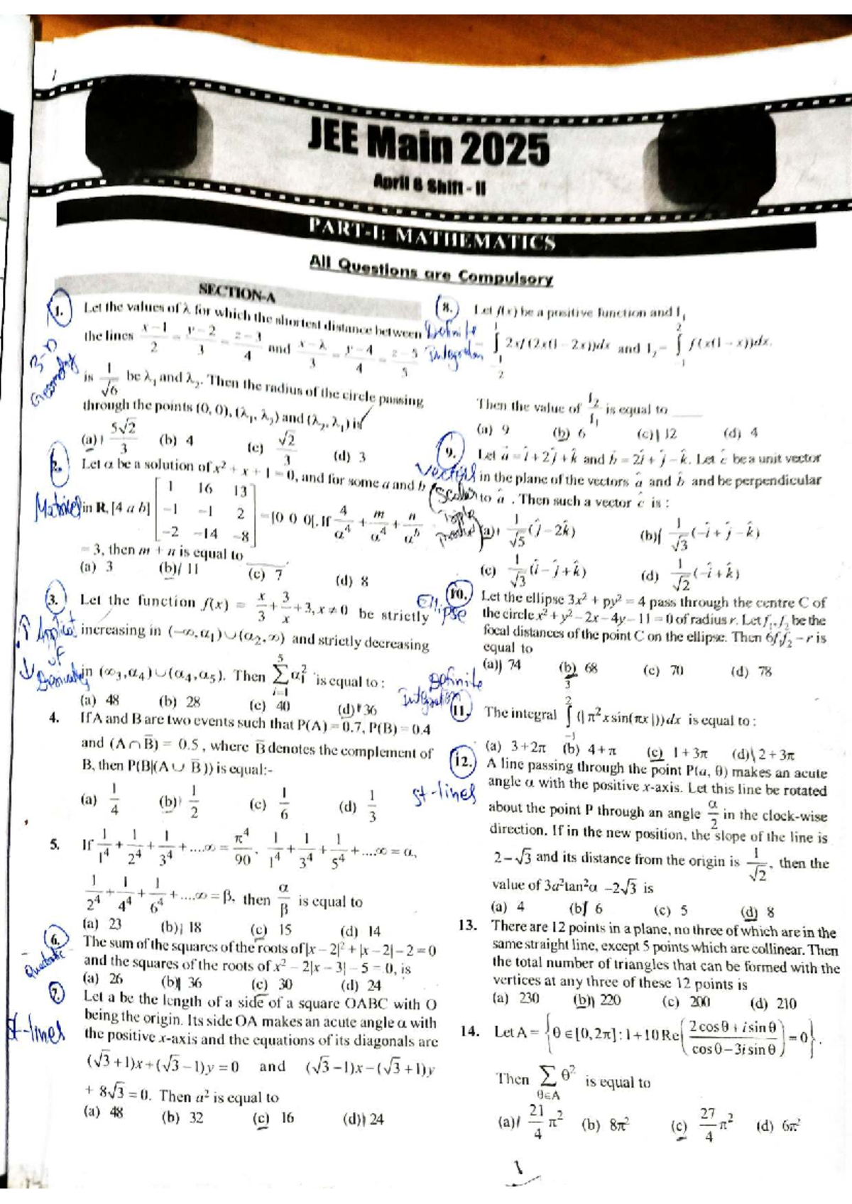 JEE Main 2025 April 8 Question Paper with Answer Key & Explanations ...