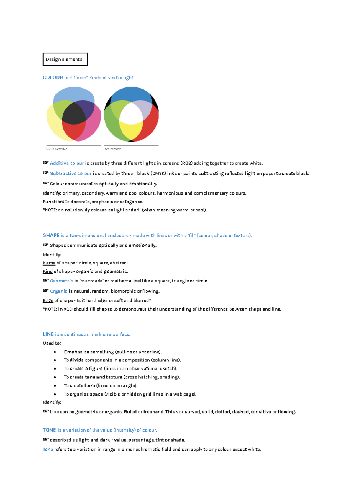 VCD101 - Fundamentals of Visual Communication Design Terminology - Studocu