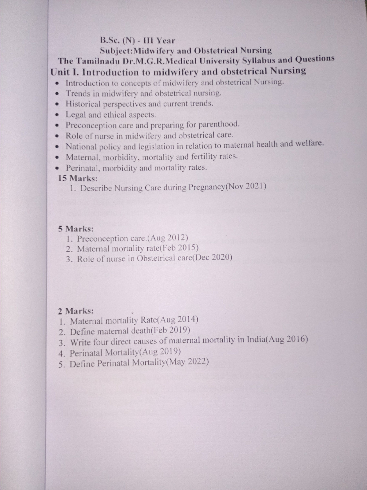 OBG 2023 Midwifery & Obstetrical Nursing Question Bank by Mahesh SIR ...