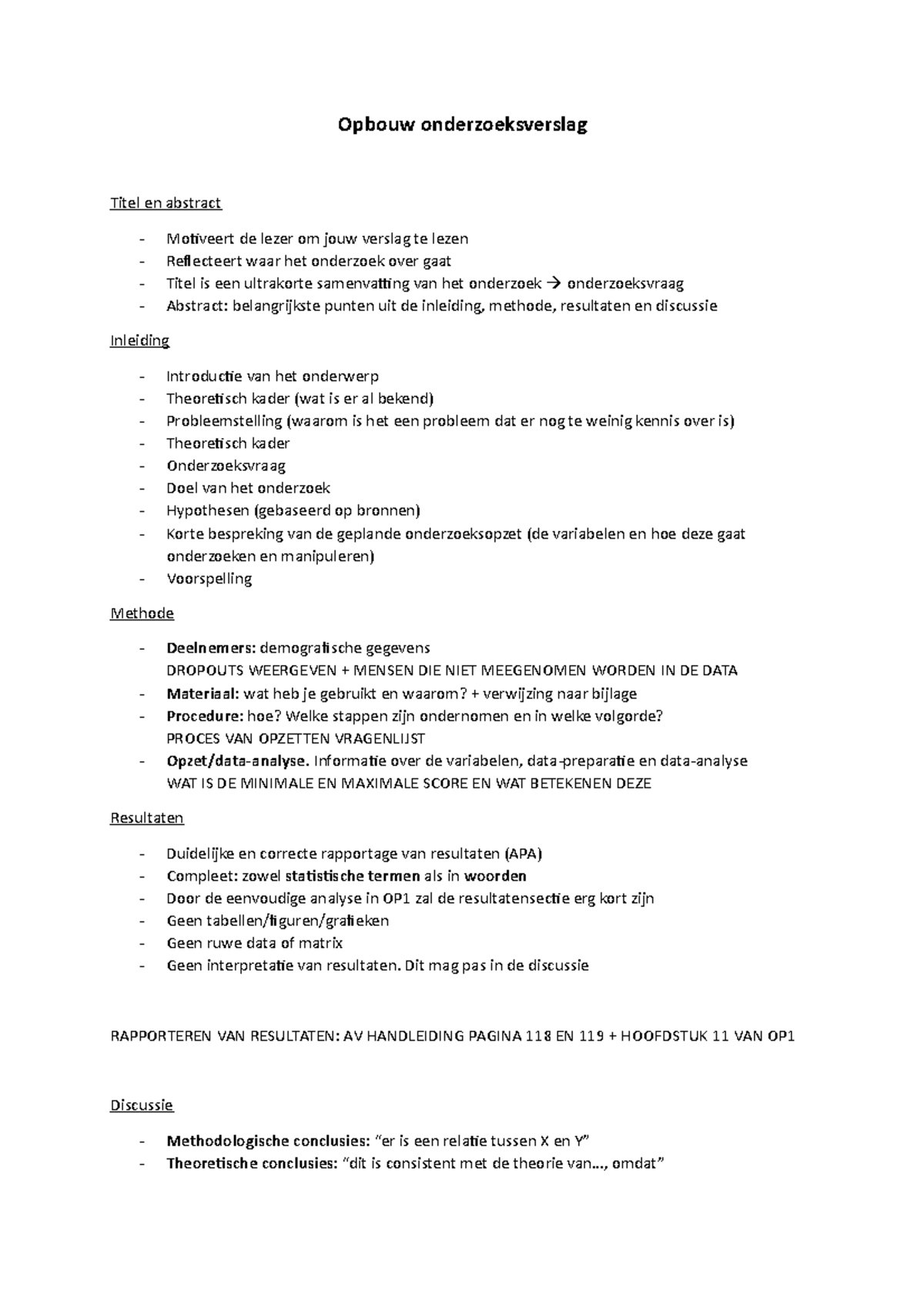 Structuur en Opbouw van een Onderzoeksverslag: Handleiding - Studeersnel
