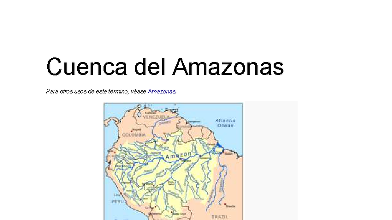 Cuenca del Amazonas: Análisis y Resumen de Características - Studocu