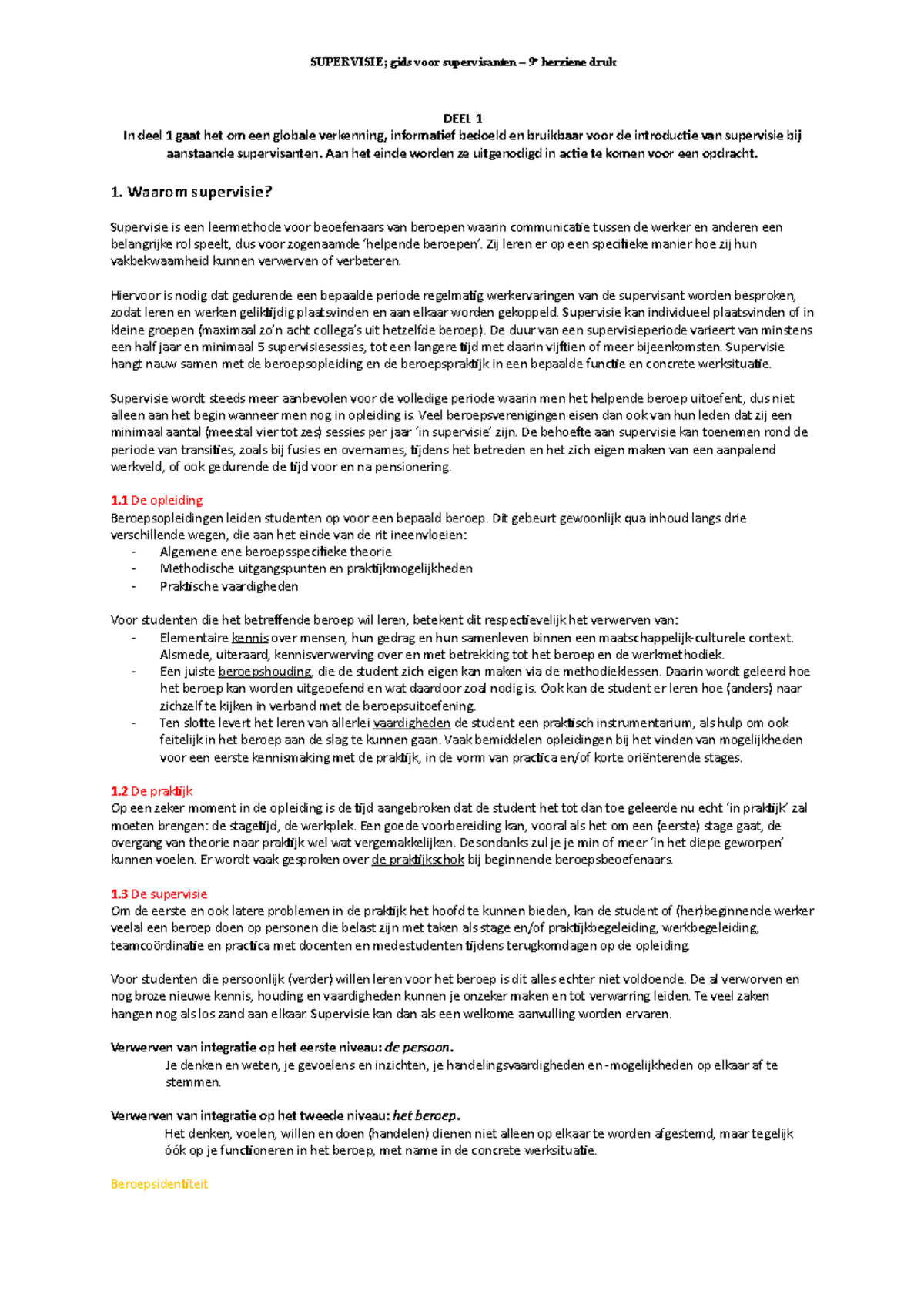 Gids voor Supervisanten: Inleiding tot Supervisie en Praktijkervaring - Studeersnel