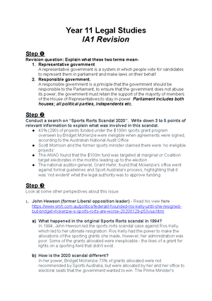 Legal Studies - Grade: 11 - Queensland Certificate of Education - Studocu