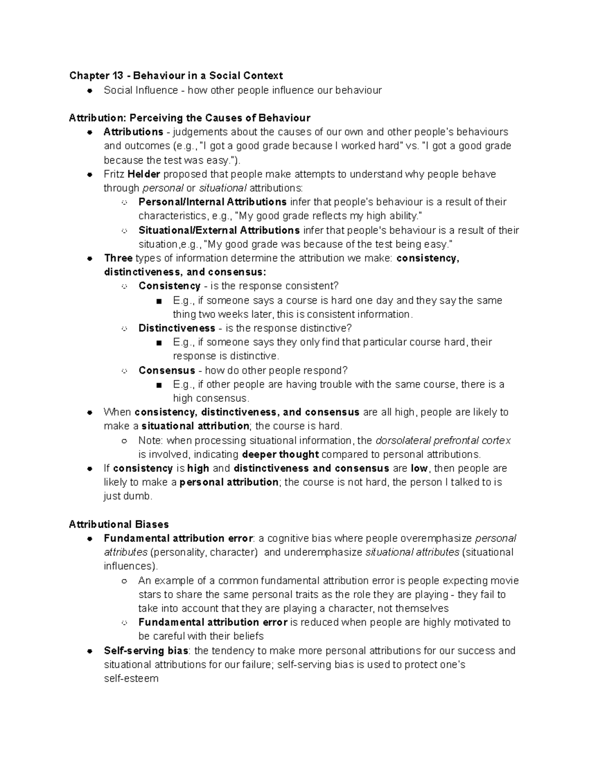 Psychology Notes: Ch 13-14 - Social Influence & Personality Insights ...