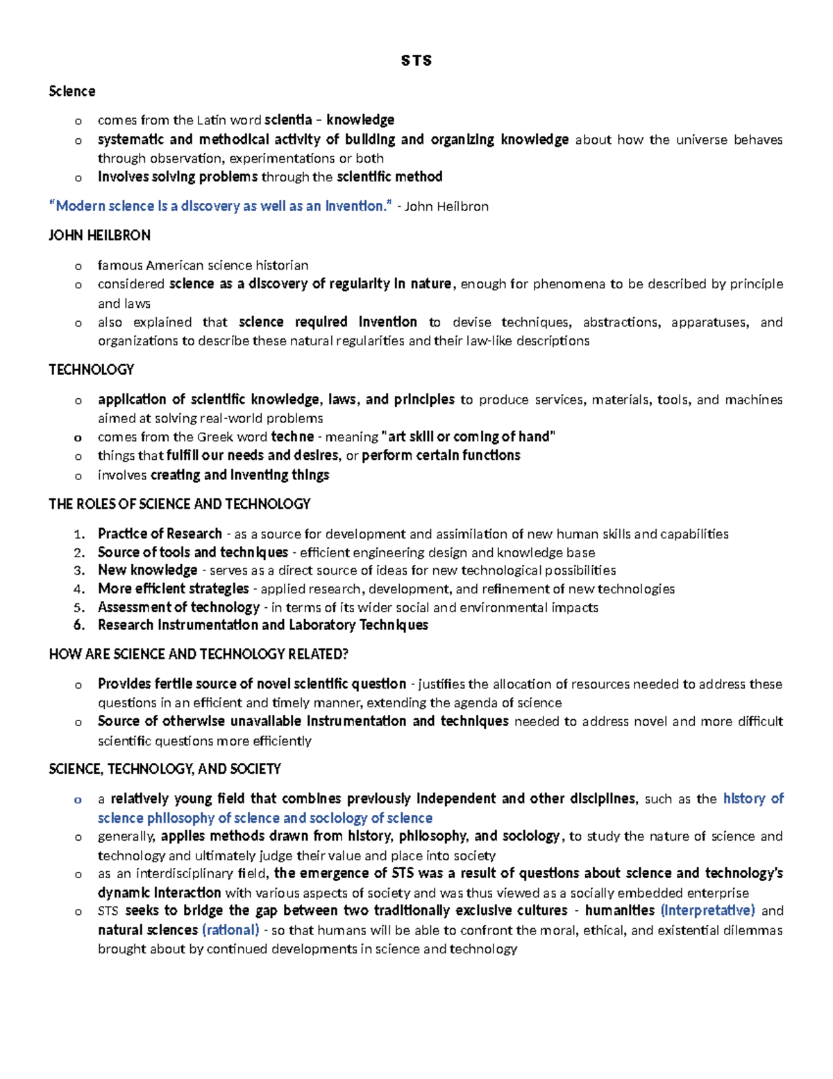 STS Reviewer - STS Science o comes from the Latin word scientia – knowledge o systematic and ...