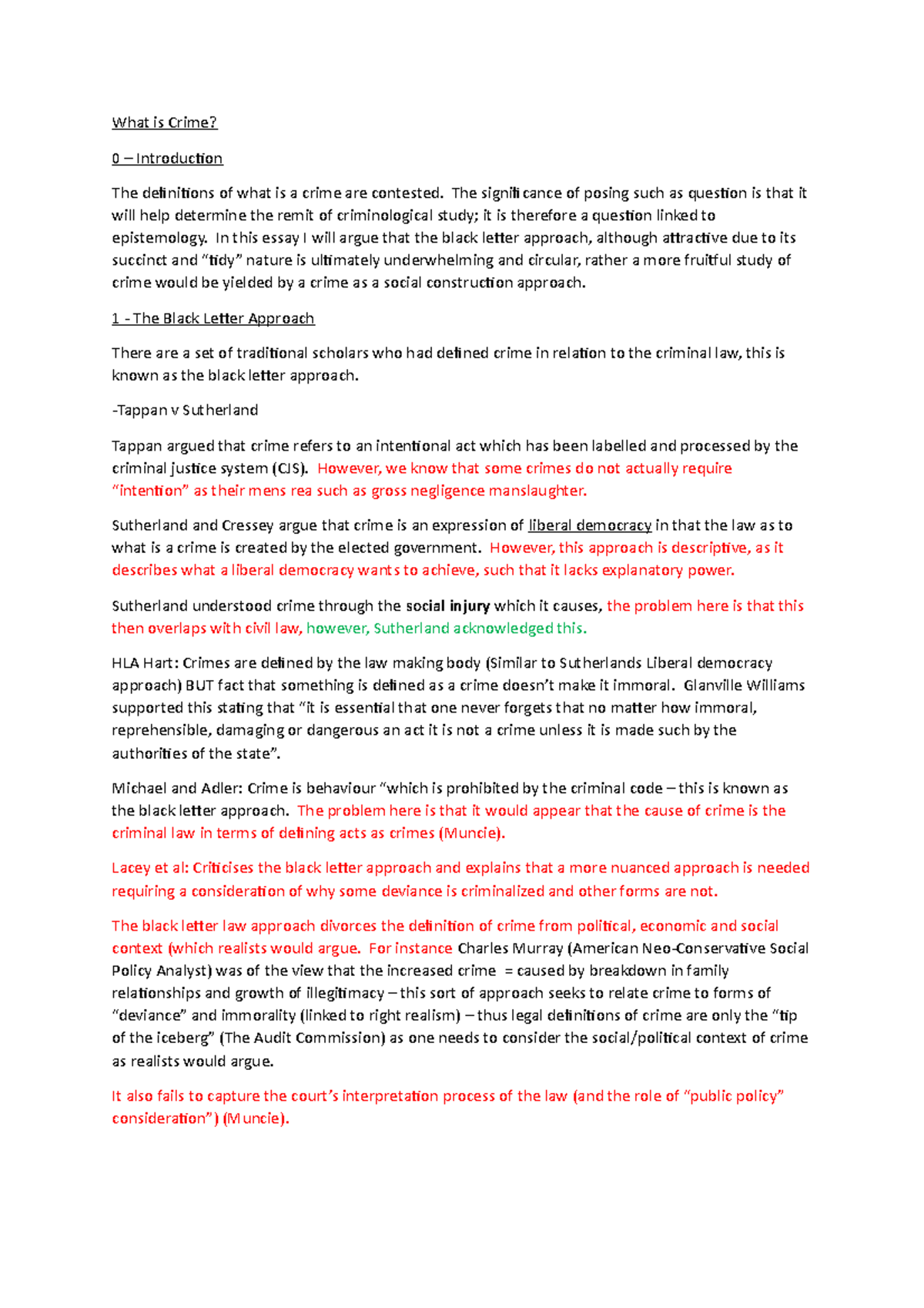 Essay: Understanding Crime through the Black Letter and Social ...