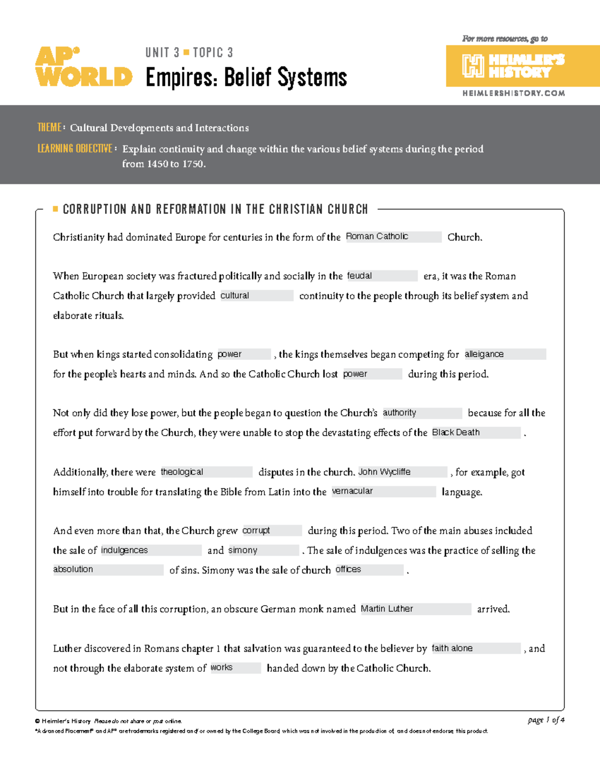 AP World History: Unit 3 Topic 3 - Empires & Belief Systems (1450-1750 ...