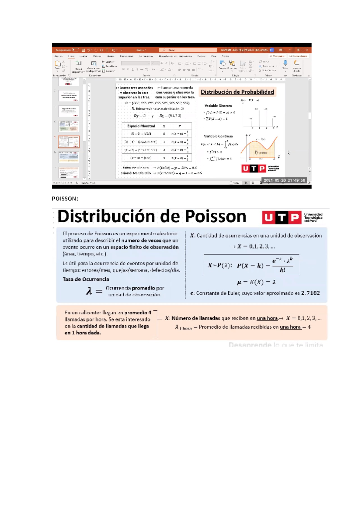 Poisson - Estadística Inferencial - UTP - Studocu