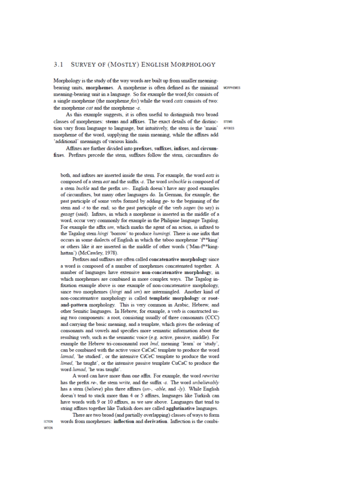 Unit 1: Overview of English Morphology Concepts and Processes - Studocu