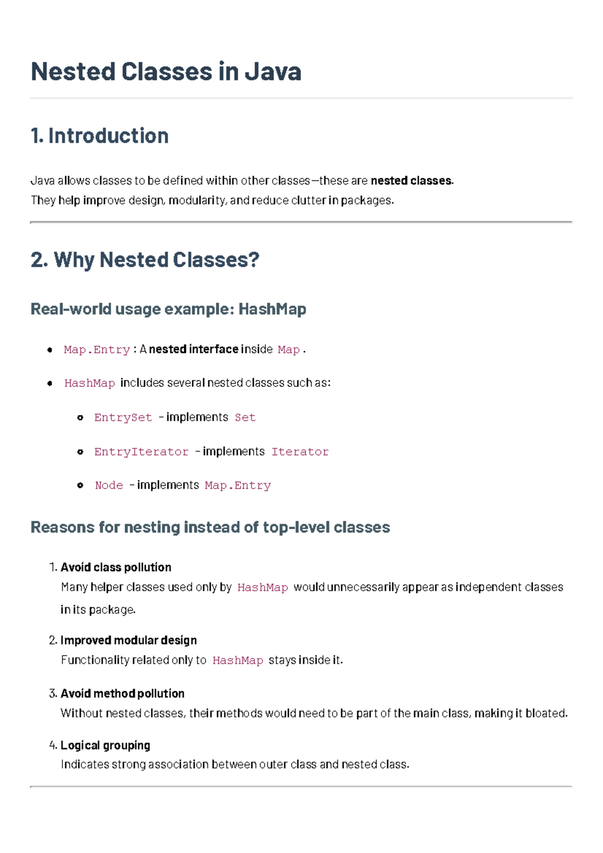 Java Nested Classes: Complete Notes & Real JDK Use Cases - Studocu