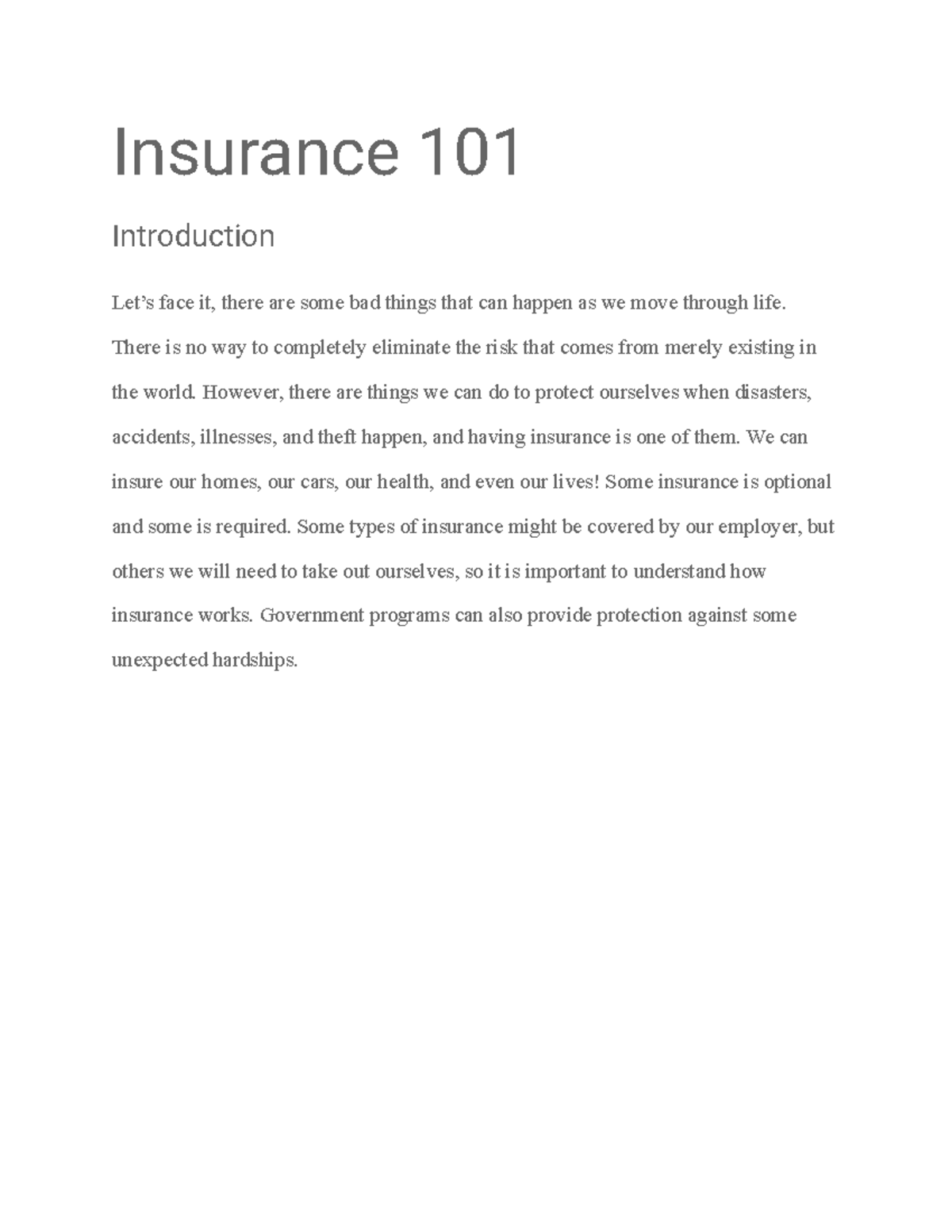 Insurance 101: Understanding Life, Home, and Auto Policies - Studocu