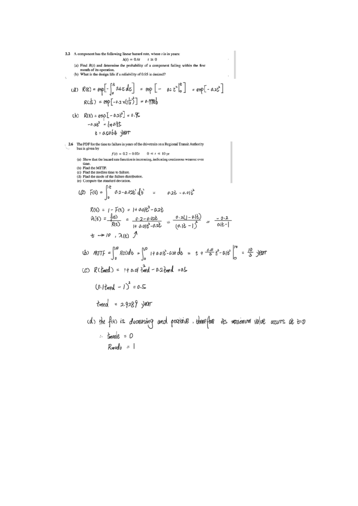 Hw2 - homework - 2 A component has the following linear hazard rate ...