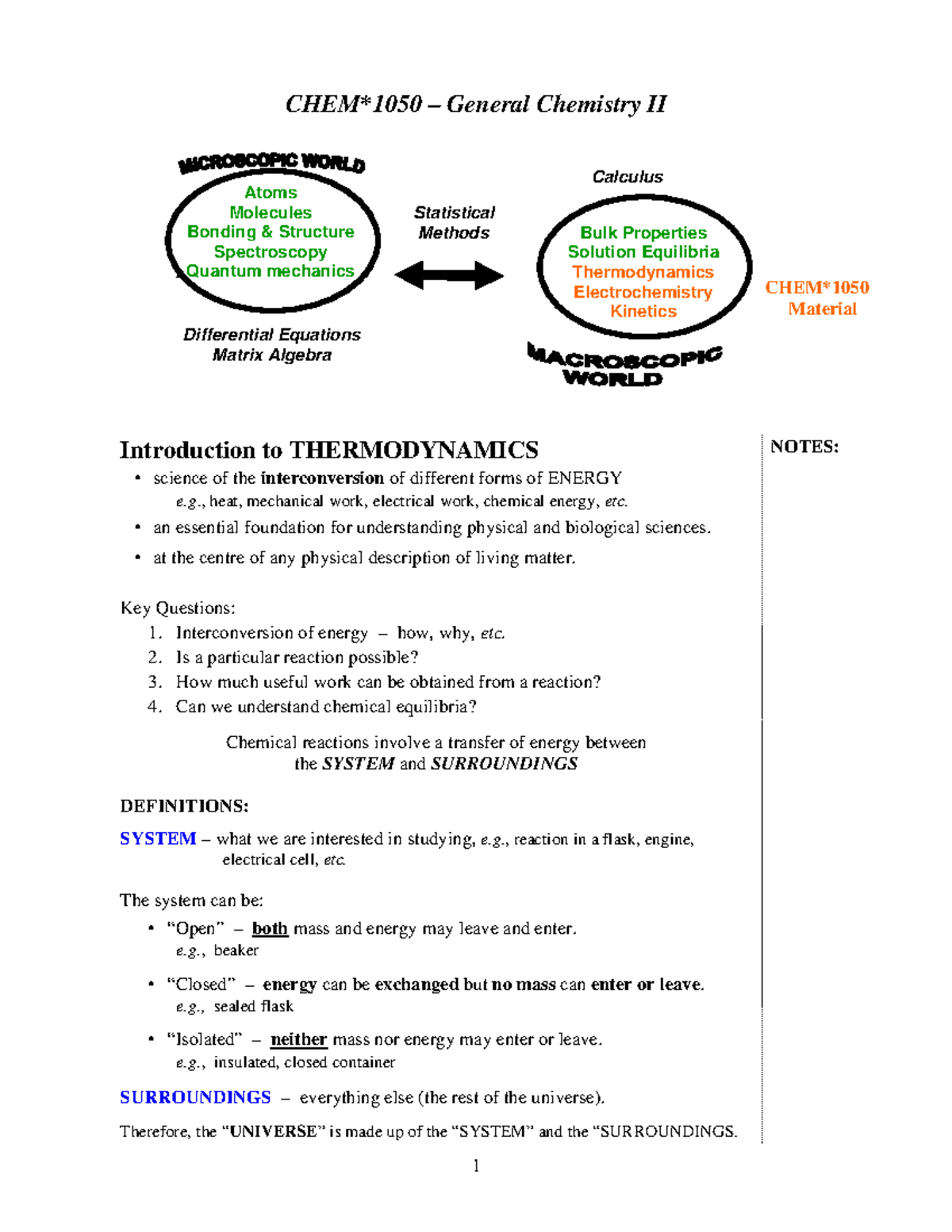 Thermochemistry W23 - Comprehensive Notes on Energy, Reactions, and ...