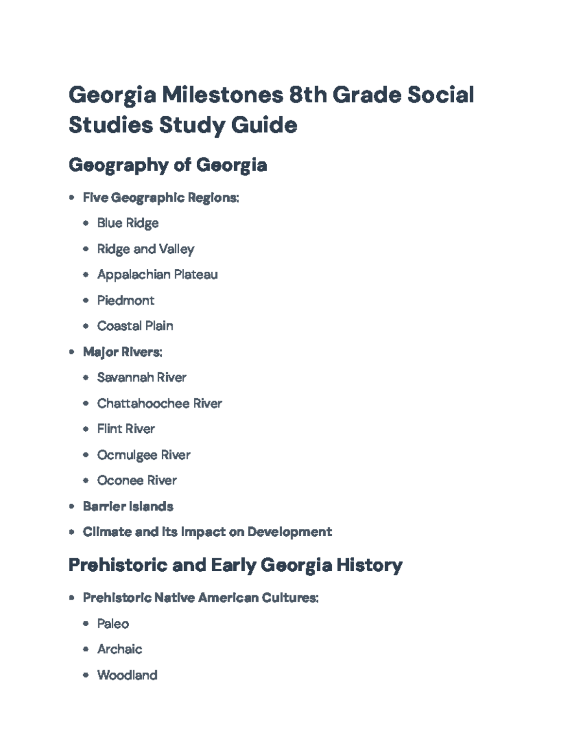 Georgia Milestones 8th Grade Social Studies Study Guide: Key Topics ...