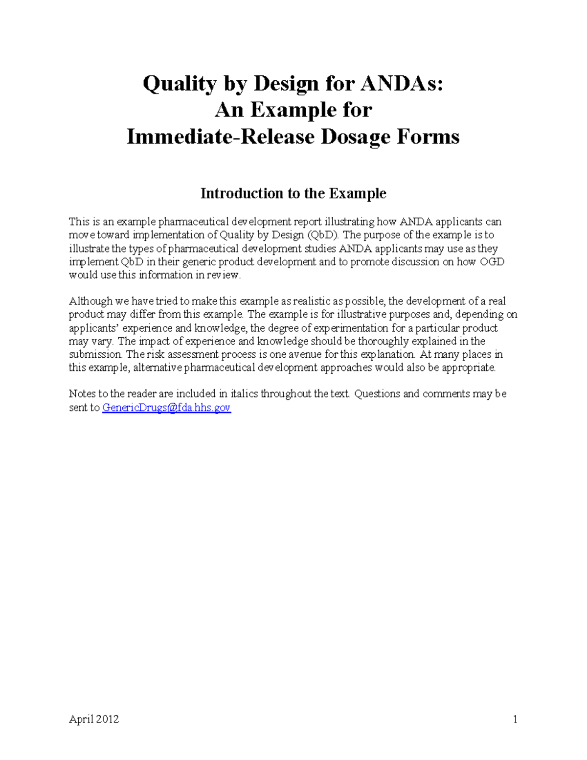 Quality by Design (QbD) for Immediate-Release Generic Acetriptan ...