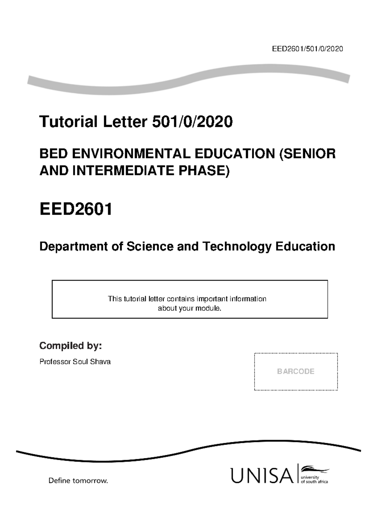 EED 2601 - Comprehensive Study Guide on Environmental Education - Studocu