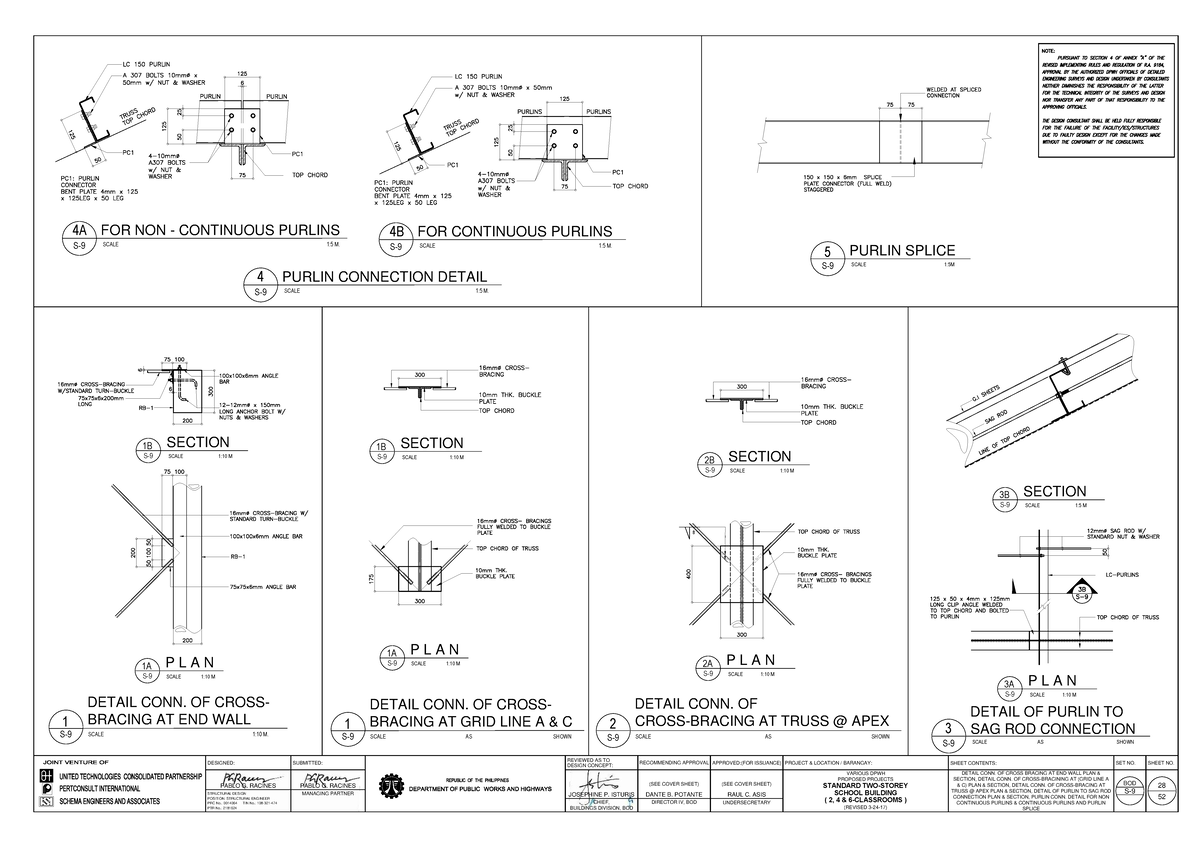 S-9 Structural Design Details for Purlins and Connections - Studocu