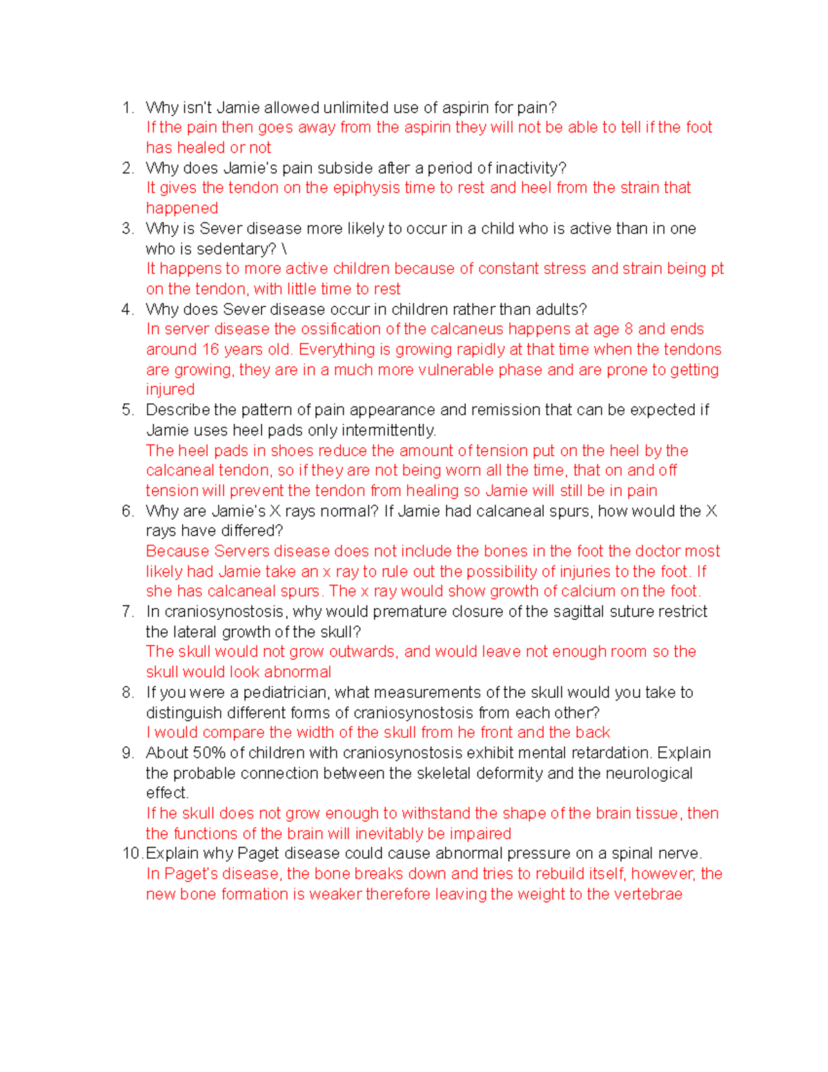 Skeletal System Case Study Questions - Insights and Analysis (3) - Studocu