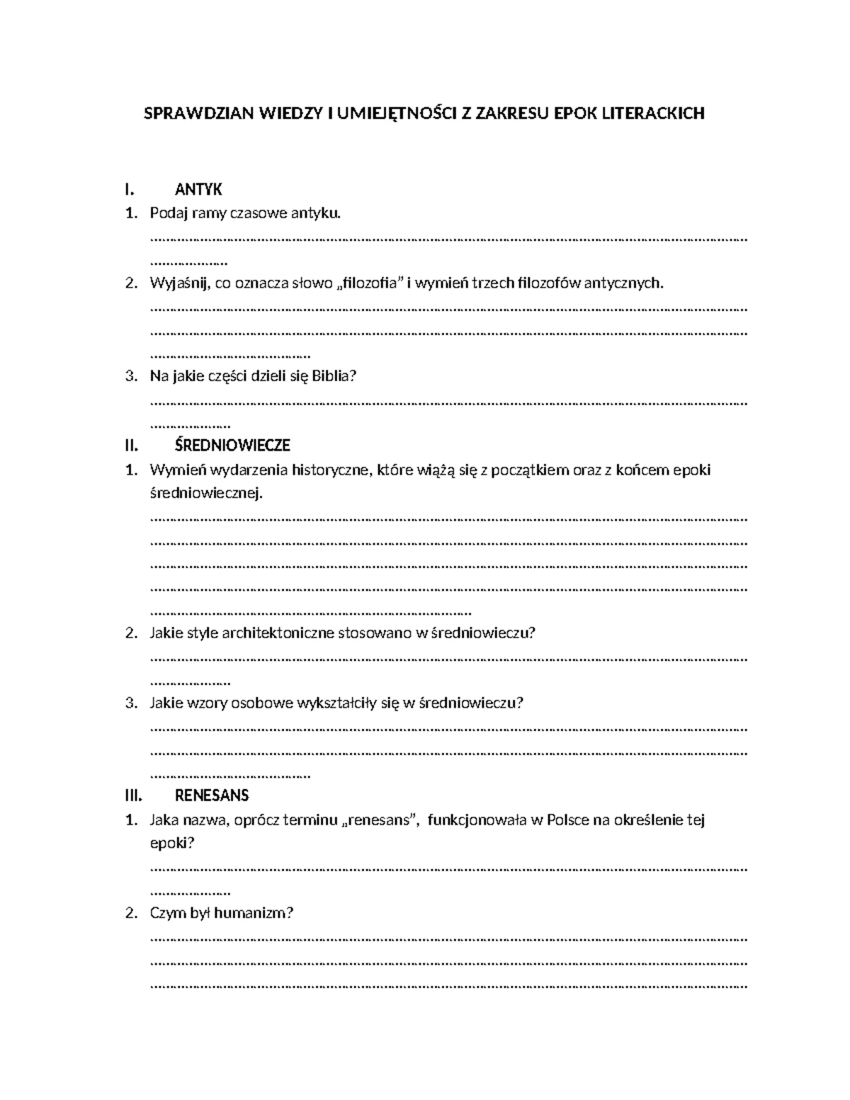 Balladyna - pytania otwarte do lektury (Sprawdzian) - Studocu