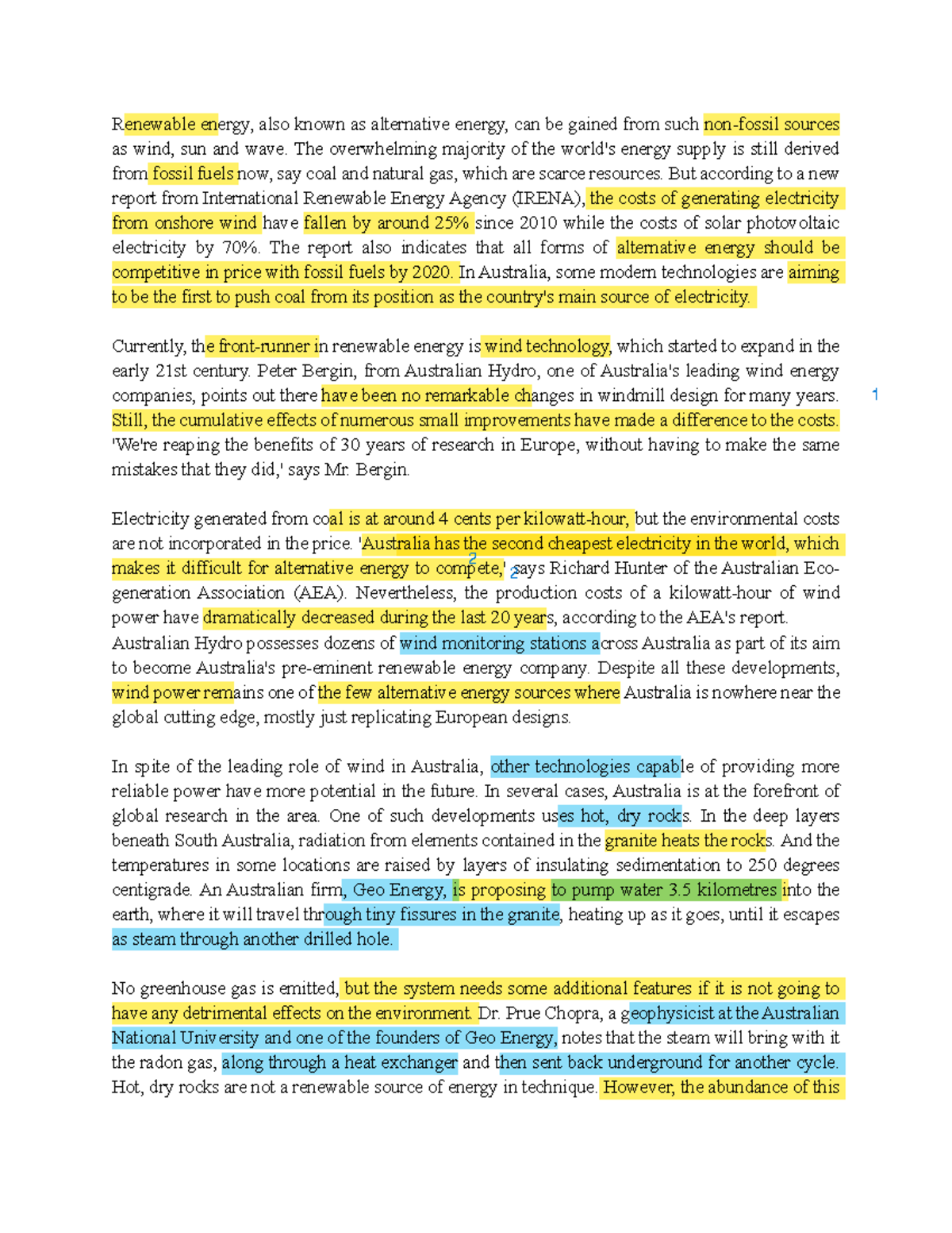 Reading Unit 6-Energy - nfnfnf - Renewable energy, also known as ...