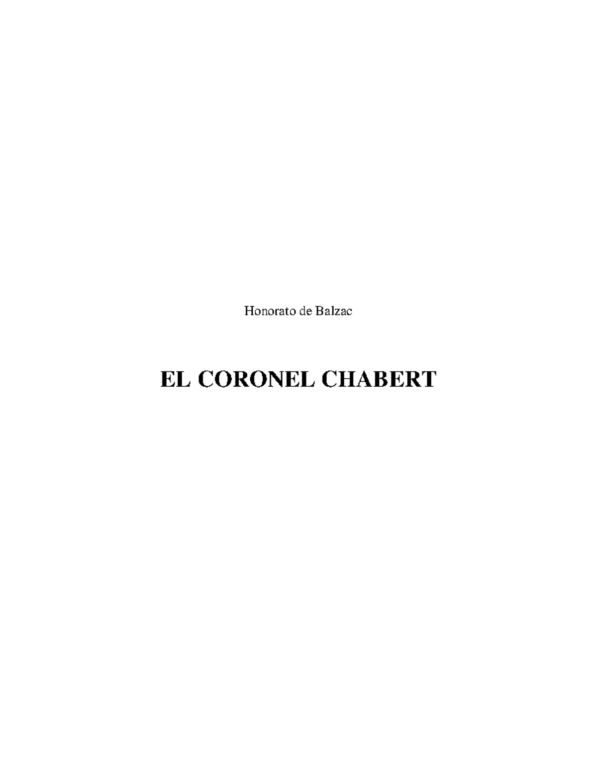 07. El Coronel Chabert autor Honoré de Balzac - Honorato de Balzac EL ...