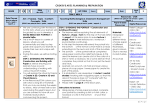 Lesson Plan Gr7 Creative Arts Visual Art T2 W2: Mixed Media Self ...