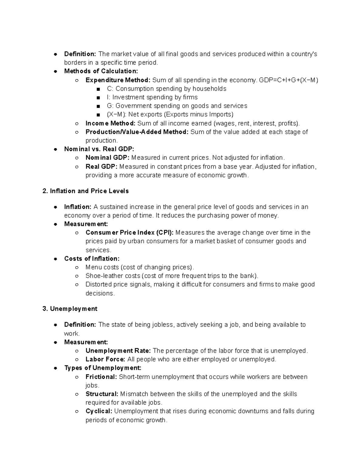 ECO1011S: Key Concepts in Economics - GDP, Inflation, Unemployment, and Policy - Studocu