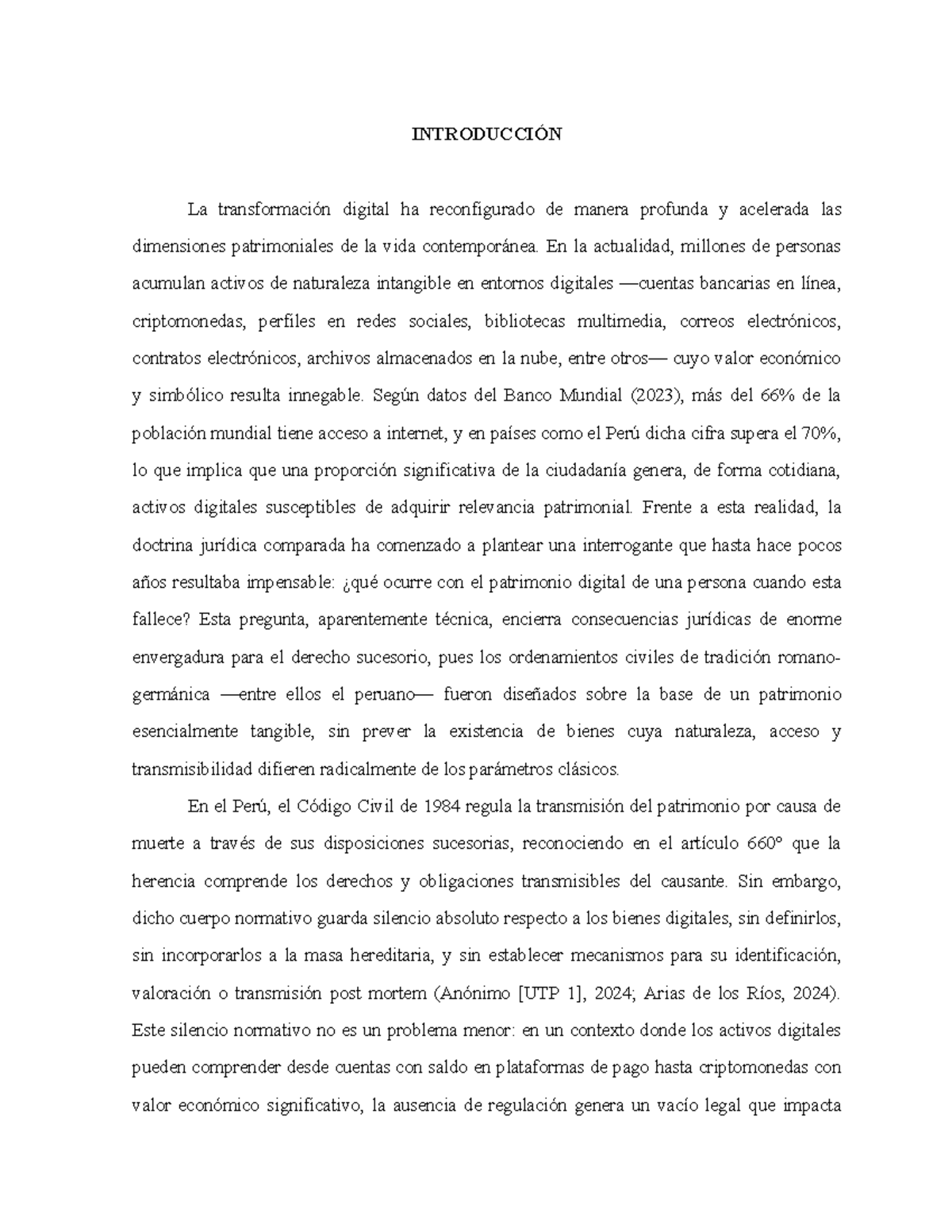 Vacío Legal en la Sucesión de Bienes Digitales en el Perú - Tesis BUENO ...