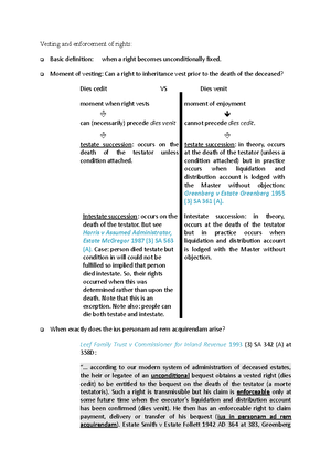 LAW OF Succession Topic 6 - LAW OF SUCCESSION TOPIC 6 NOTES REVOCATION ...