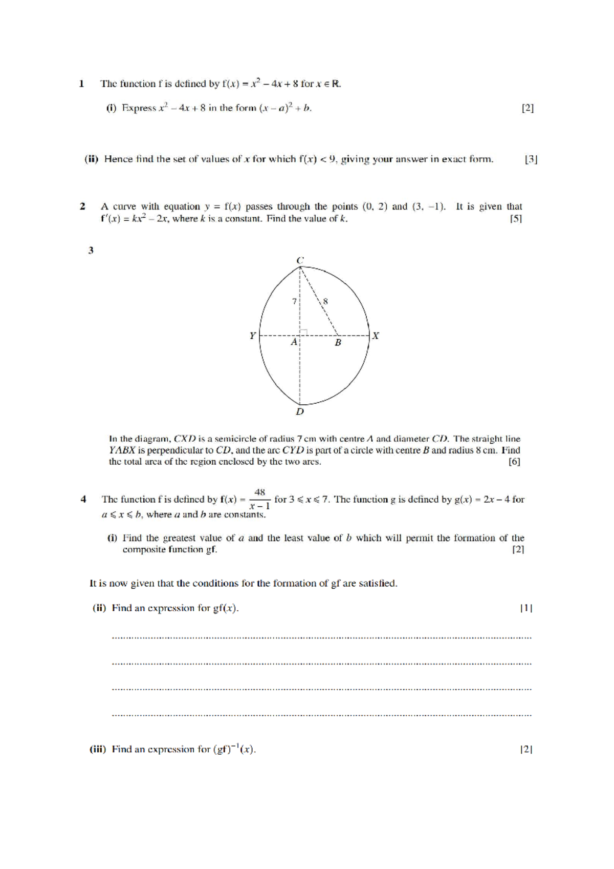Hrishitha Test - Math Functions and Geometry Concepts - Studocu