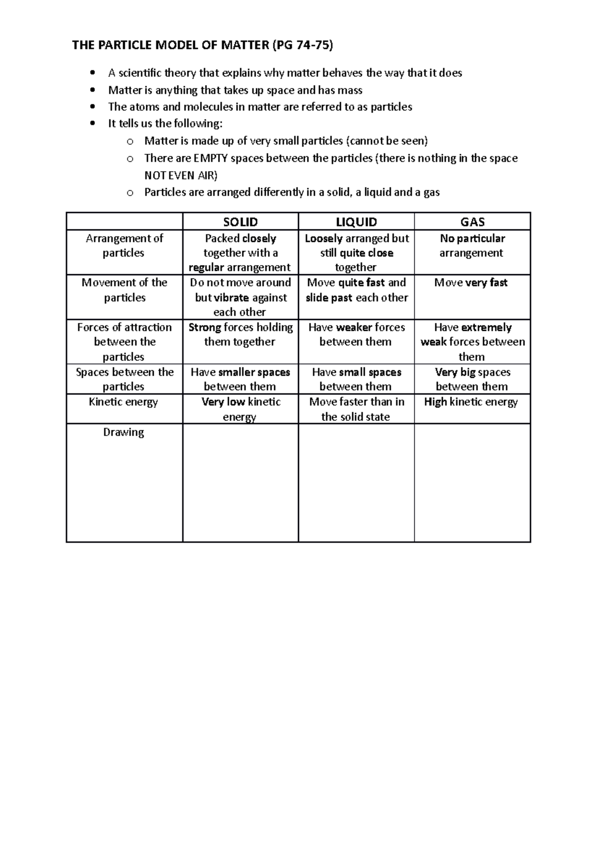 THE Particle Model OF Matter - THE PARTICLE MODEL OF MATTER (PG 74-75 ...