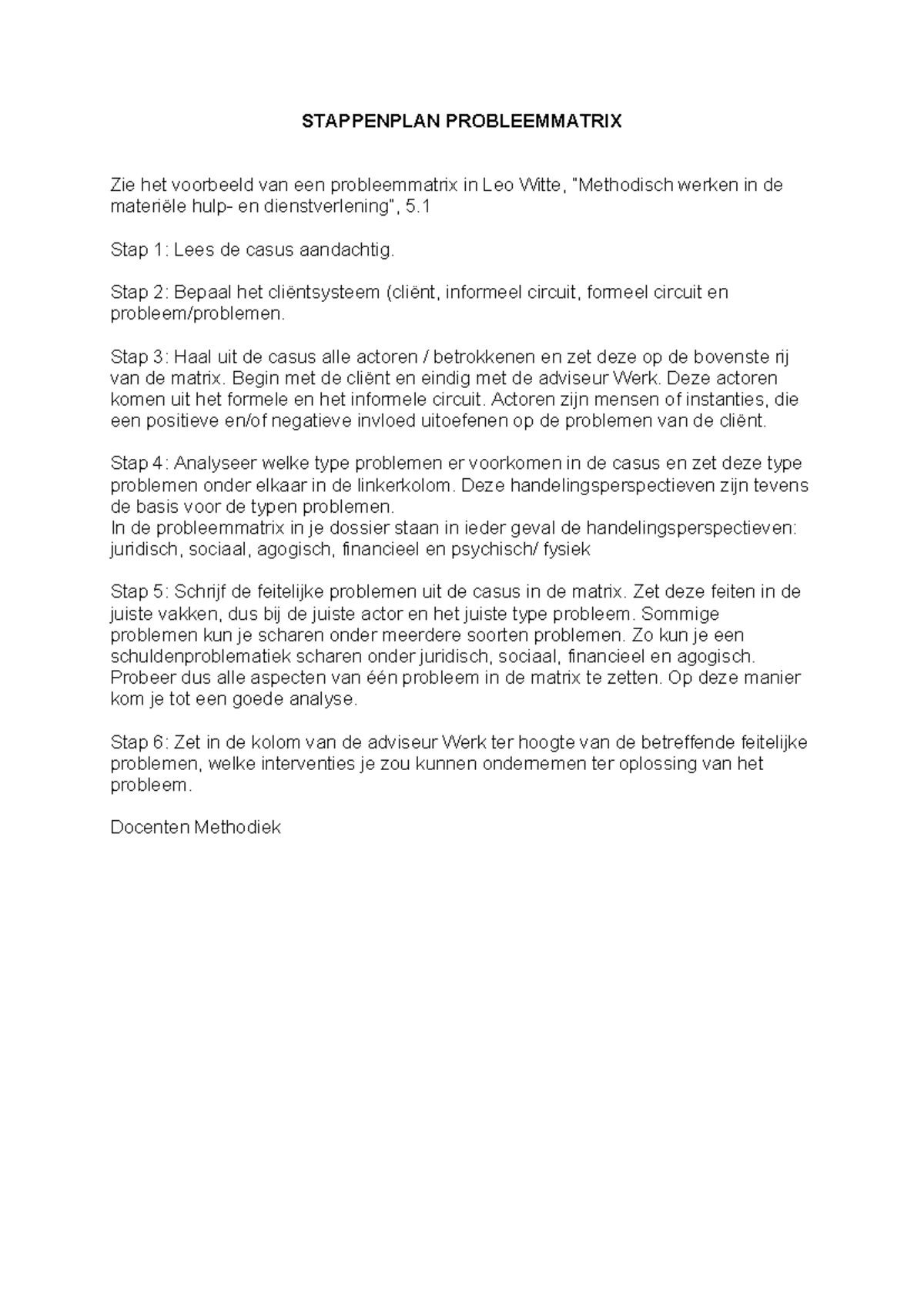 Probleemmatrix Methodiek: Stappenplan voor Analyse en Interventie ...
