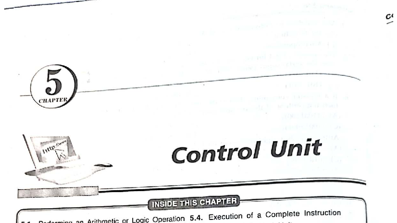 C 5 CHAPTER Control Unit: Operations and Microinstructions - Studocu