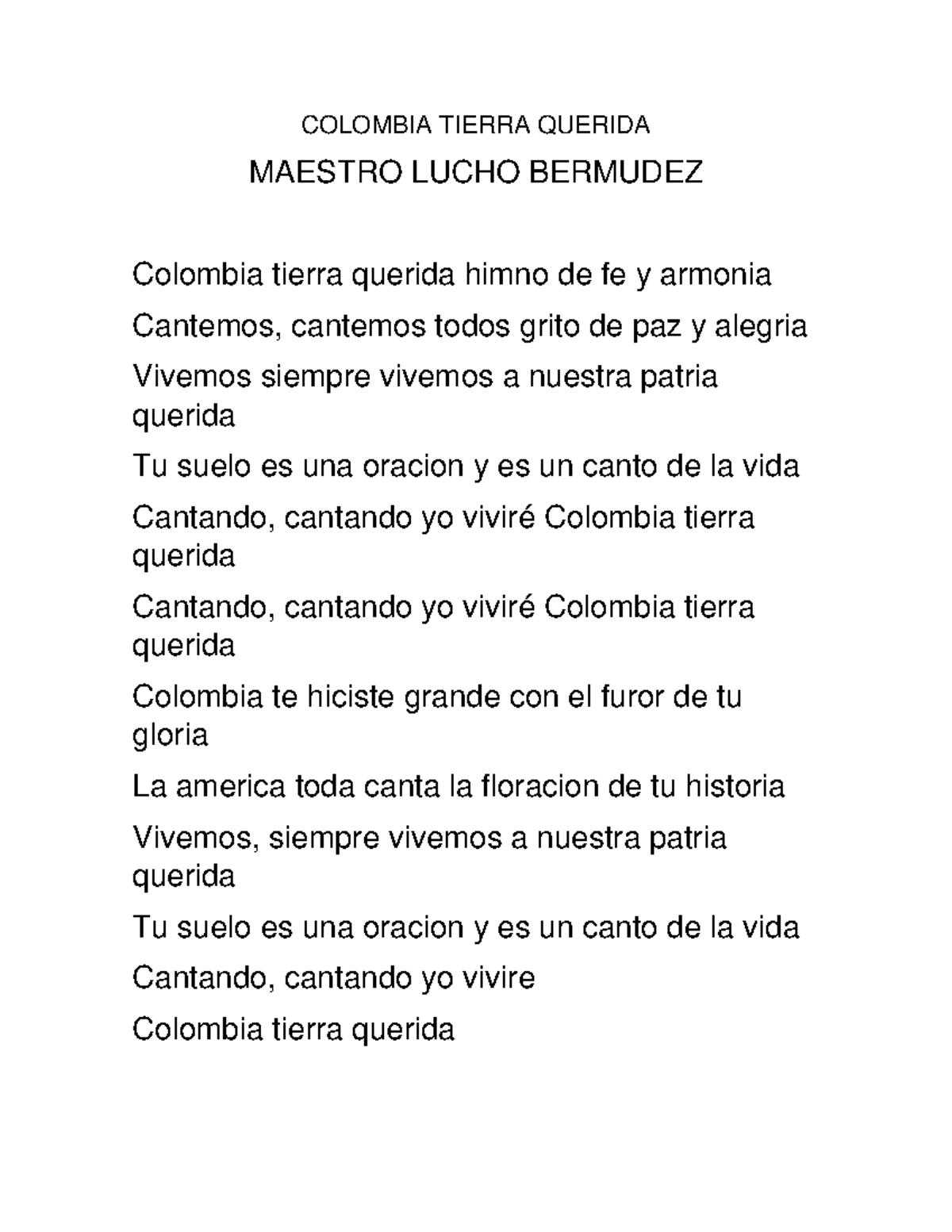 Colombia Tierra Querida: Lucho Bermúdez y su Legado Musical - Studocu