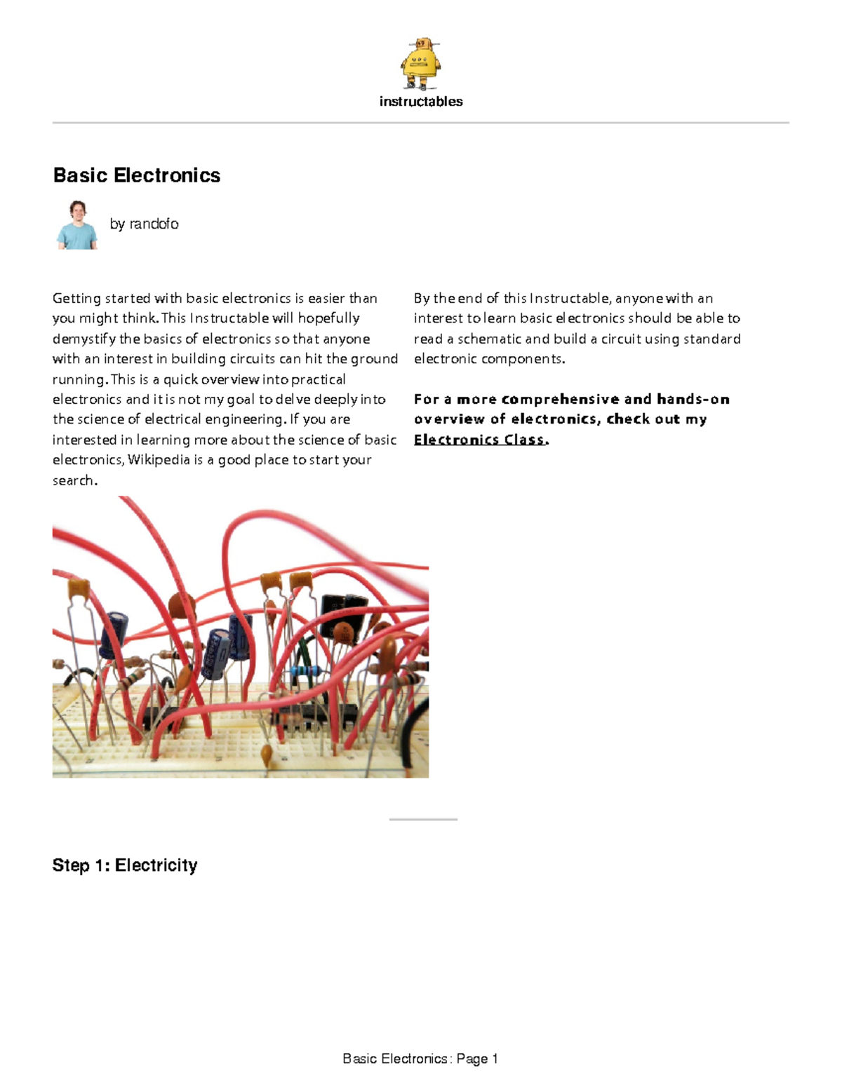 Basic-Electronics - good introduction - instructables Basic Electronics ...