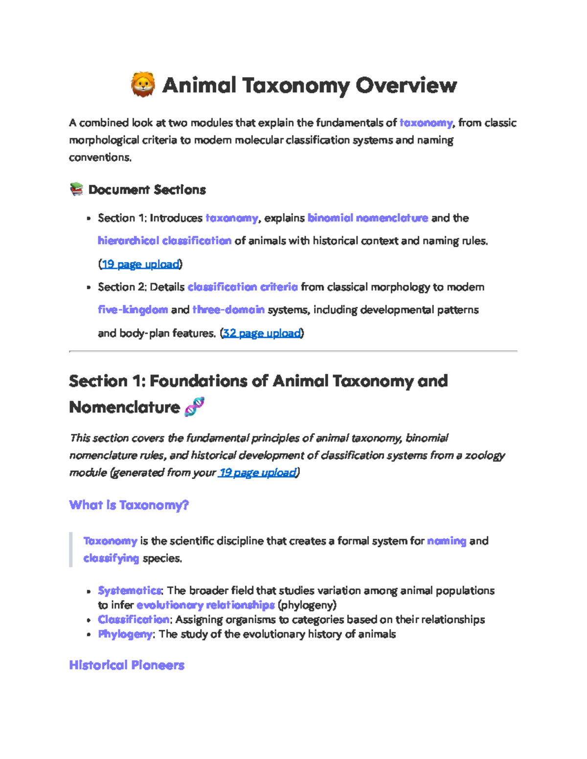 Morphology to Molecular Taxonomy: A Comprehensive Overview (ZOO 101 ...