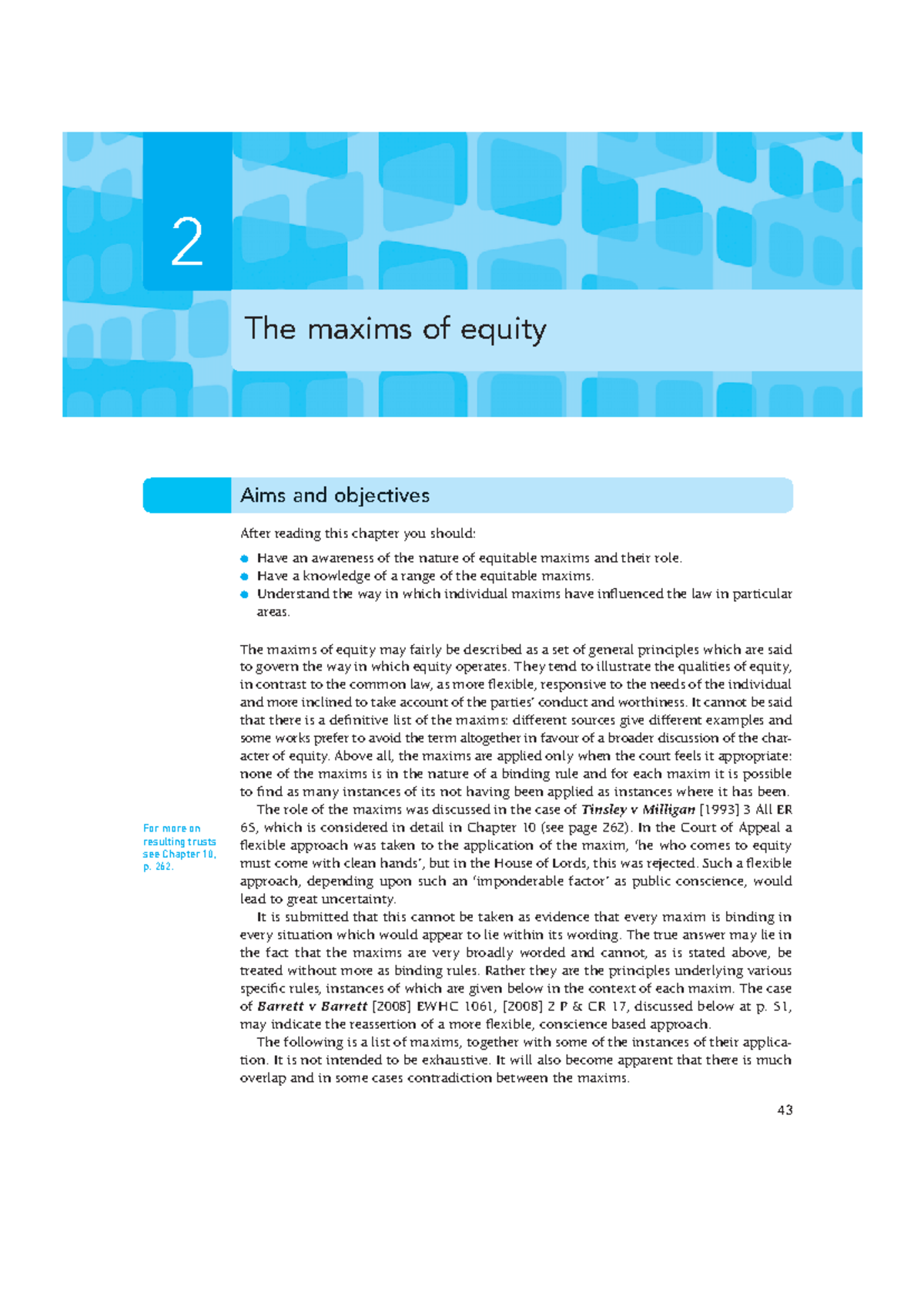 Maxims of Equity Overview - CHPT 2 Notes for Law 101 - Studocu