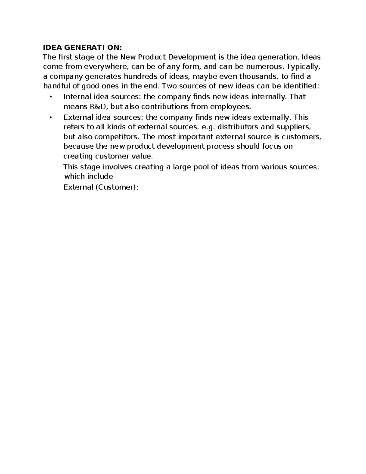 IDEA Generation in New Product Development: A Comprehensive Overview ...