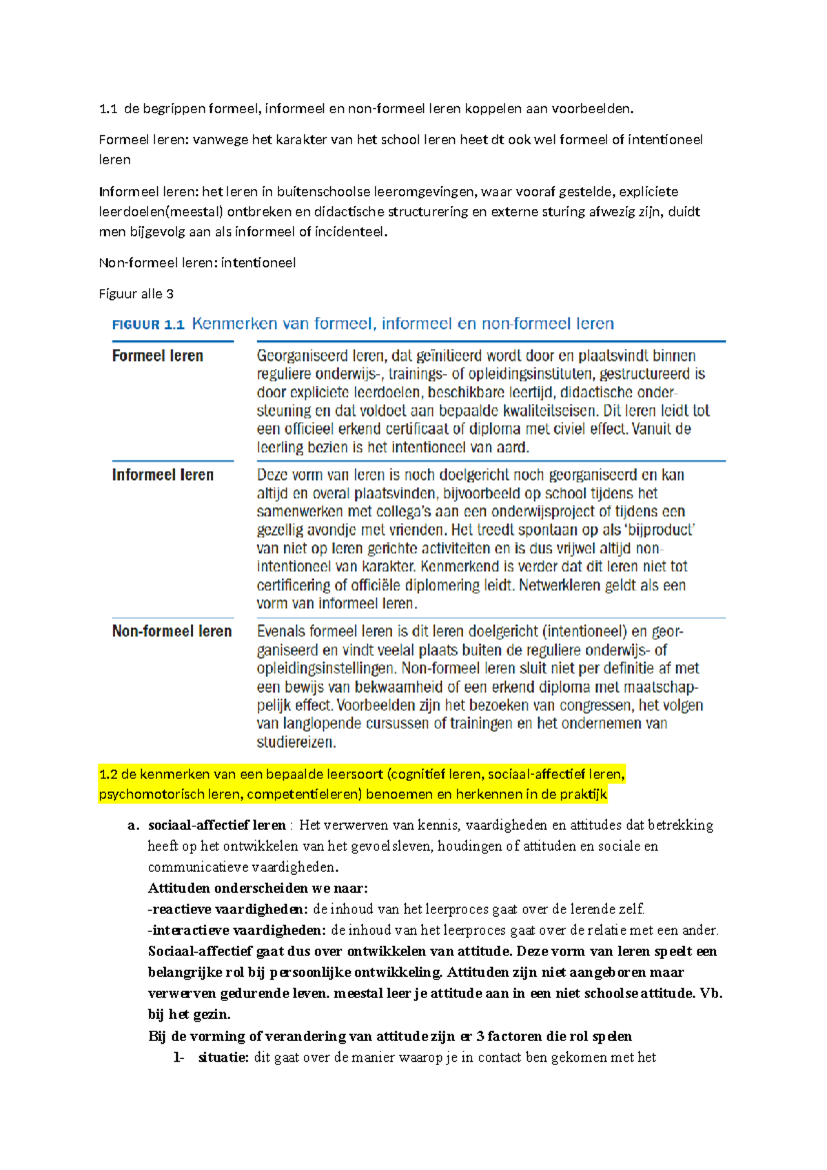 Begrippen Vorming in Formeel, Informeel en Non-Formeel Leren - Studeersnel
