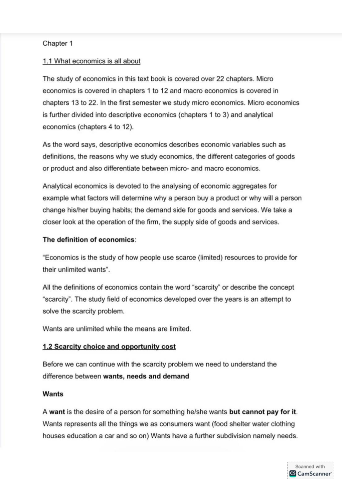 Unit 1 - Understanding Economics: Scarcity, Choice, and Opportunity ...