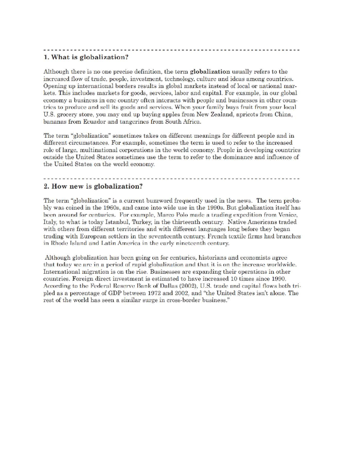Globalization and Its Impact: Assignment 1 Overview - Studocu