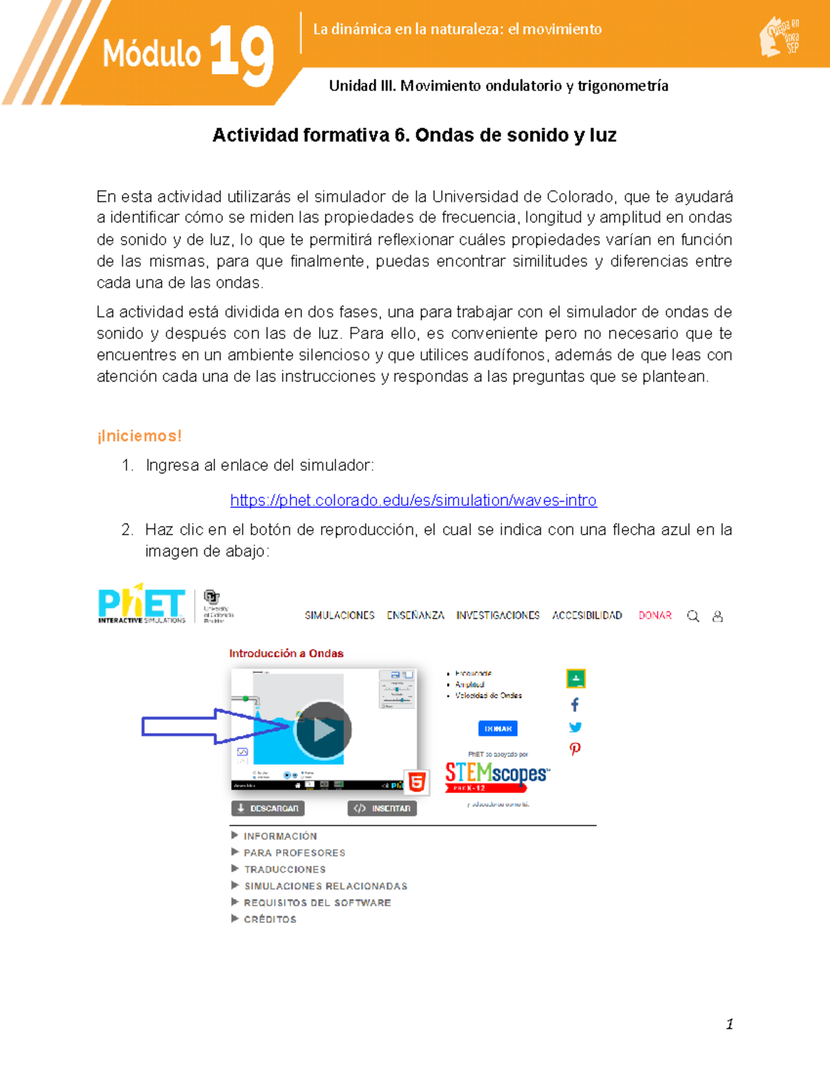 M19 S3 F6 Actividad Formativa: Ondas de Sonido y Luz - Studocu