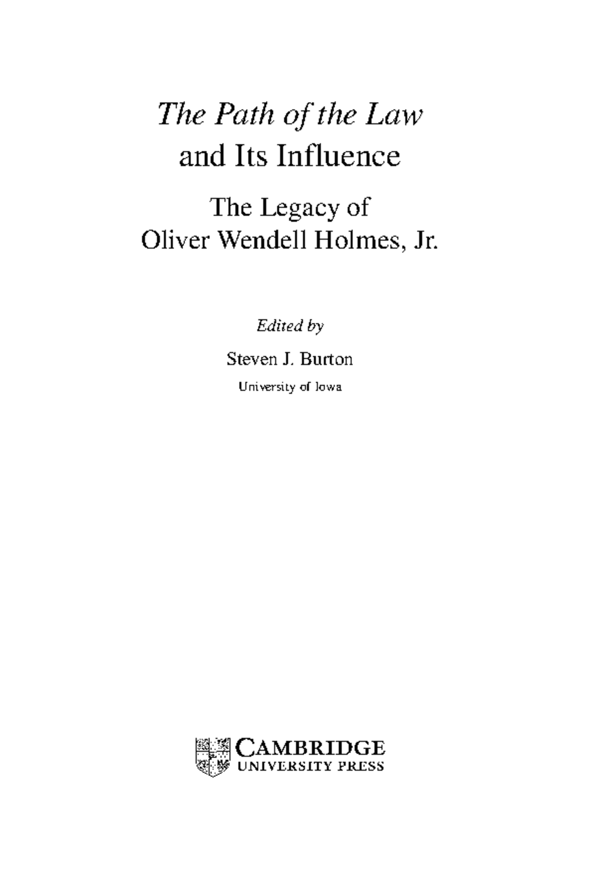 The Path of the Law - Path of the Law - The Path of the Law and Its ...