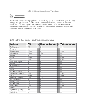 SES 141 - ASU - Energy In Everyday Life - Studocu