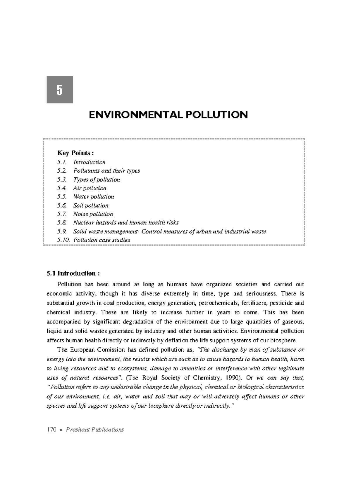 Unit 5: Environmental Pollution - Key Concepts and Case Studies - Studocu