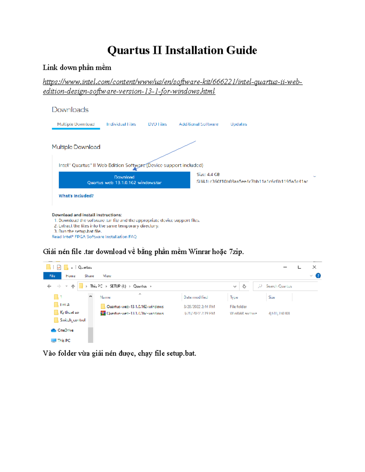 Quartus II Installation Guide: Step-by-Step Setup Instructions - Studocu