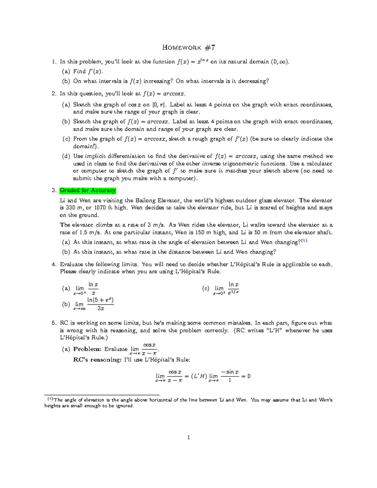 HW 7 - Solutions and Explanations for Homework Set 7 (Pages 3-7) - Studocu