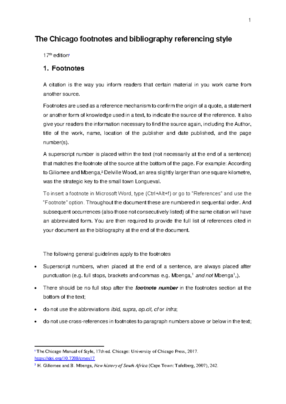Chicago 17 footnotes and references pdf 1 - The Chicago footnotes and ...