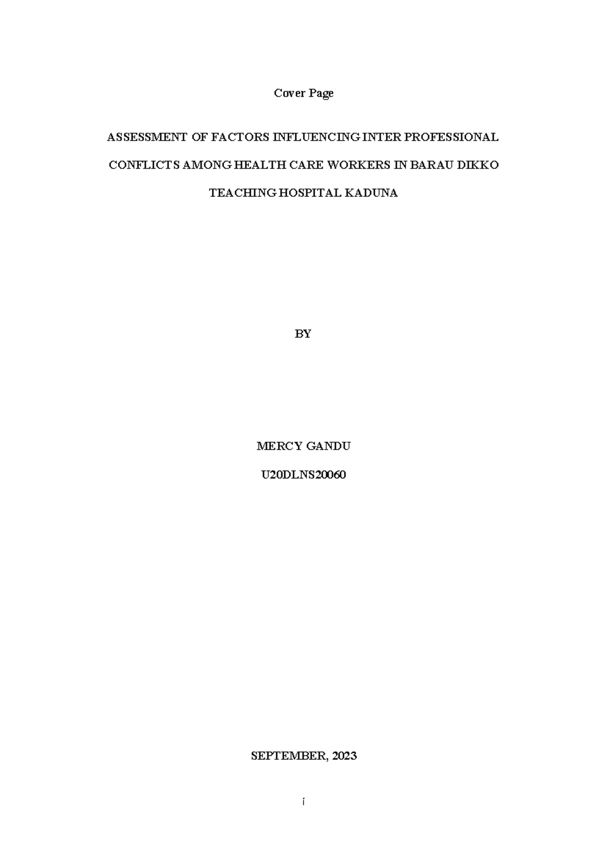 Assessment of Interprofessional Conflicts in Healthcare: A Study at ...
