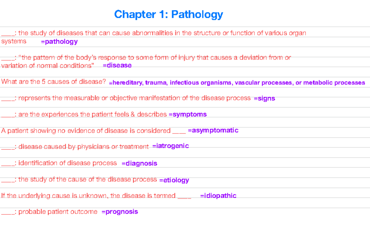 Chapter 1: Pathology - Understanding Disease Mechanisms and Responses ...